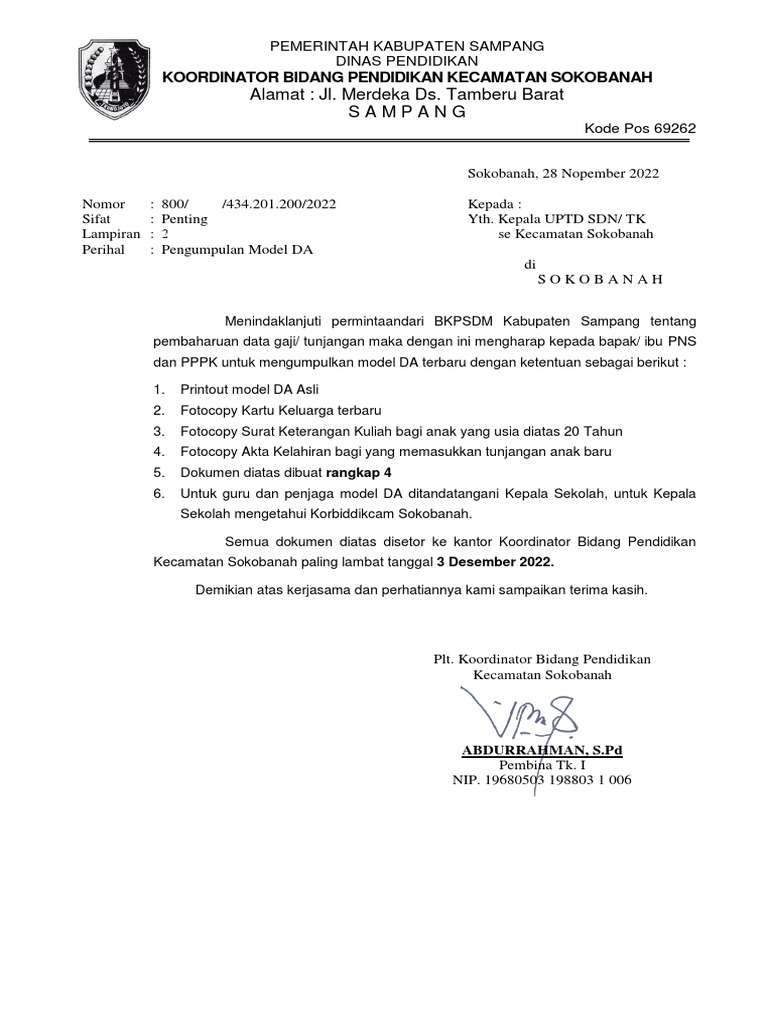 Edaran KS - Model DA - 2022 | PDF