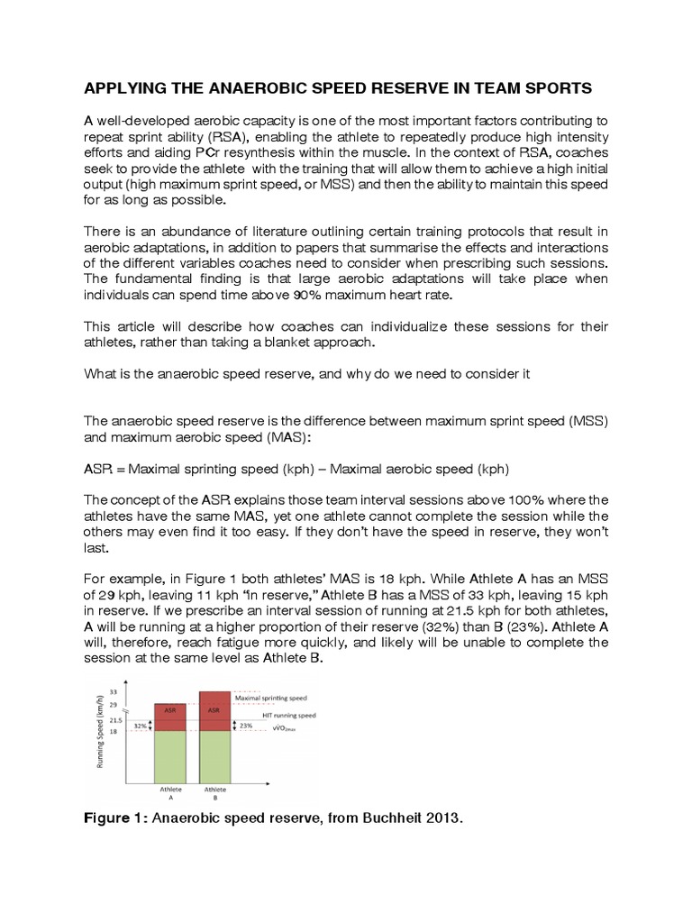 Applying The Anaerobic Speed Reserve in Team Sports | PDF | Aerobic ...