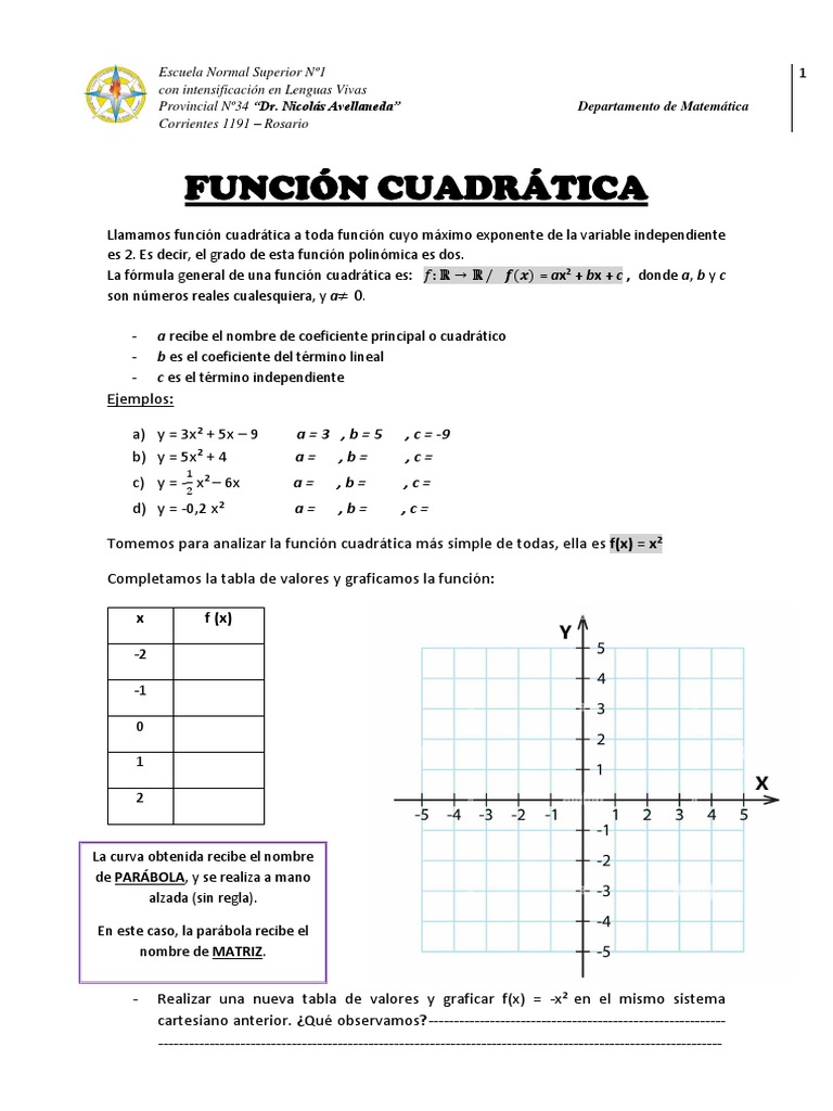 Función Cuadrática | PDF