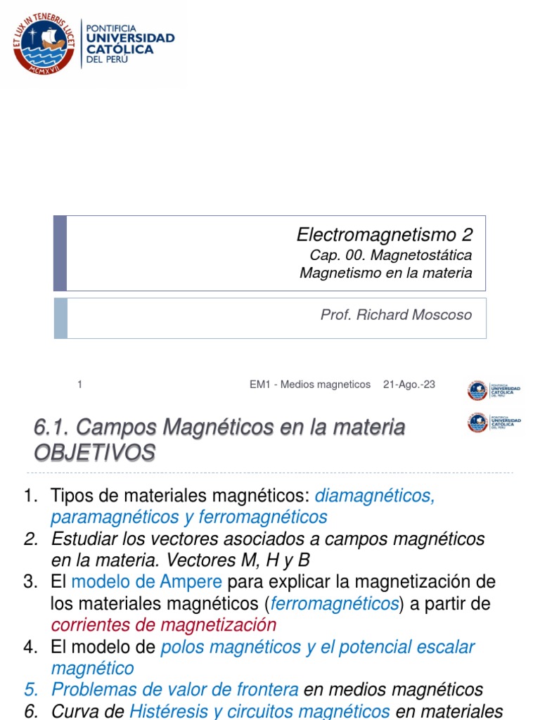 EM2 - Cap 00 - Magnetismo en La Materia-V2023-Ago-20 | PDF | Ciencia y matemáticas