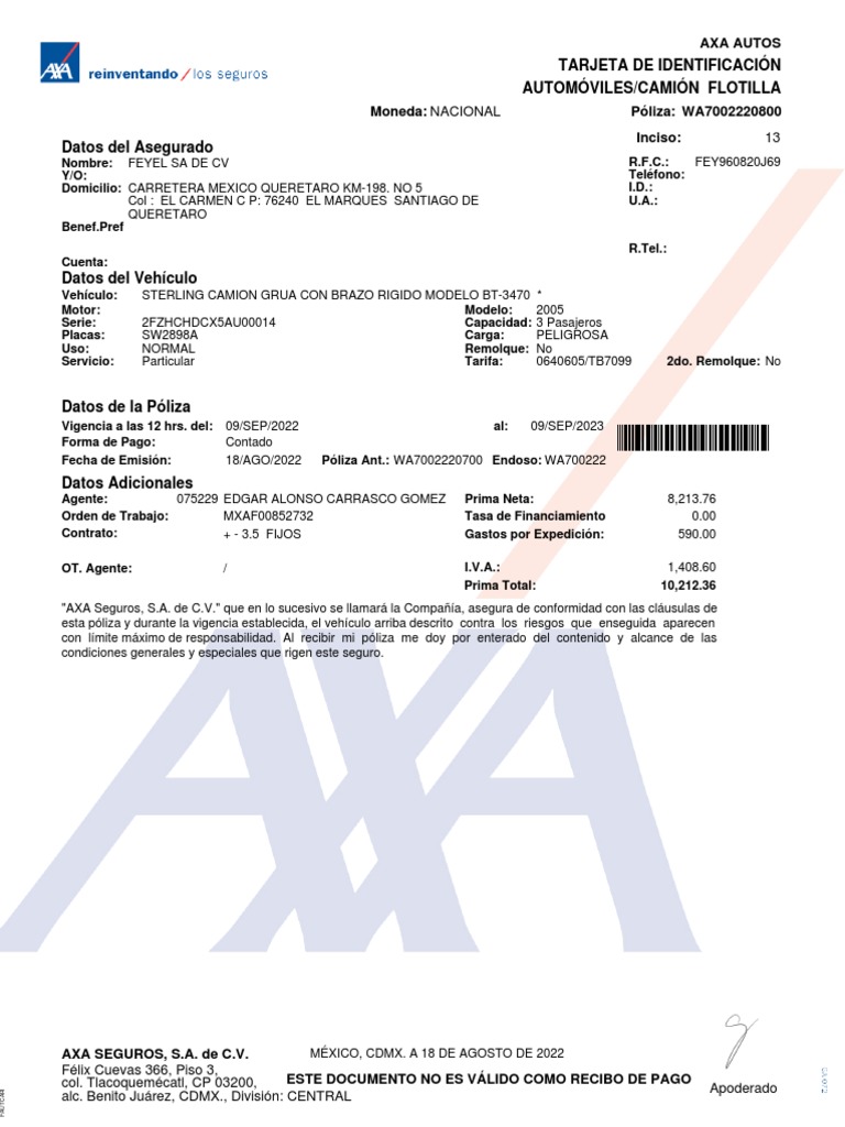 Poliza de Seguro 2022-2023 | PDF