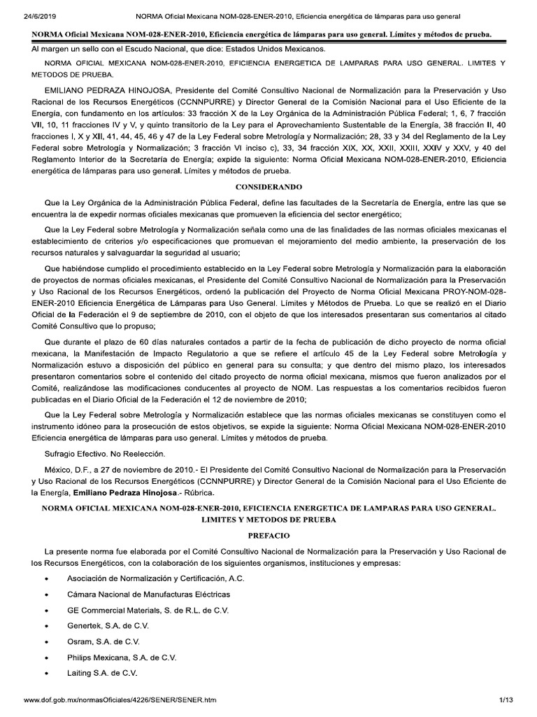 Nom 028 Ener 2011 | PDF