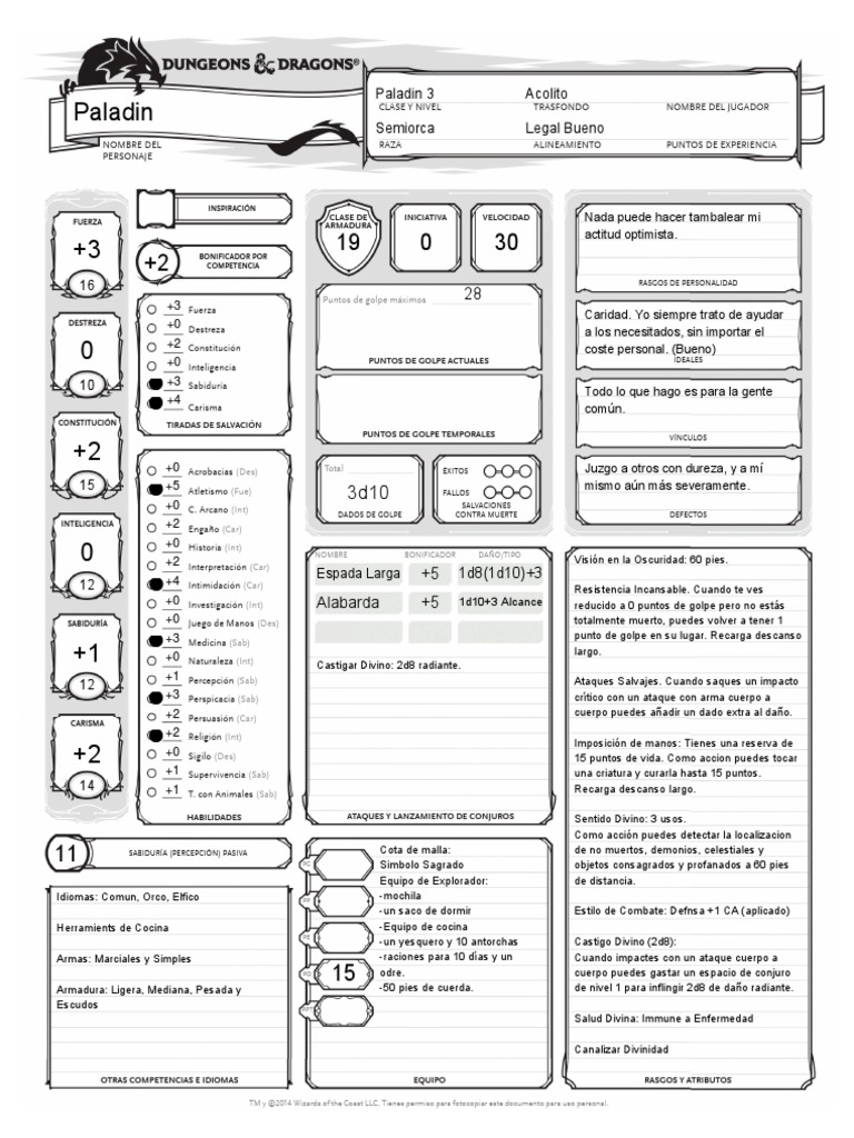 Paladin Level 3 | PDF