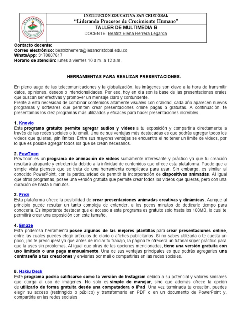 Taller 5. Herramientas para Realizar PR | PDF | Microsoft PowerPoint ...