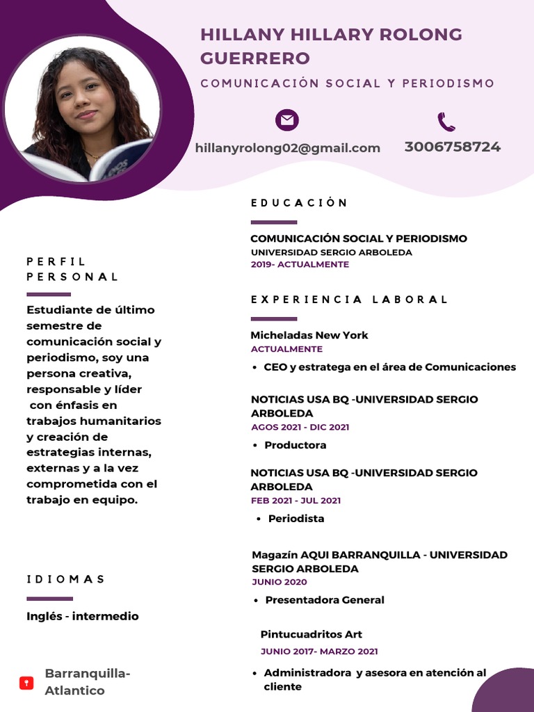 Hoja de Vida de Hillany Rolong. Actualizada | PDF