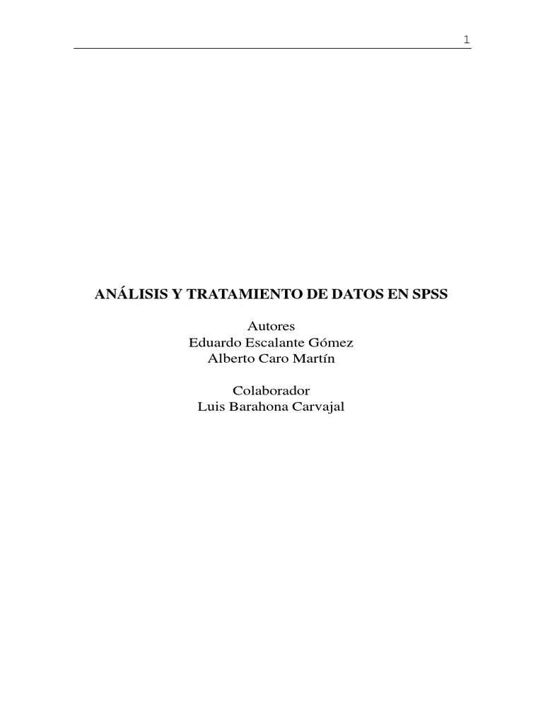 Analisis de Datos Con SPSS | PDF