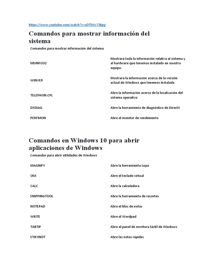 Comandos Windows R | PDF