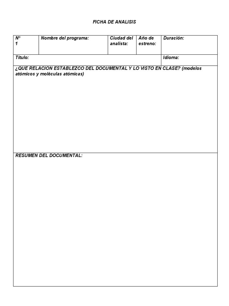 Ficha de Analisis Documental | PDF
