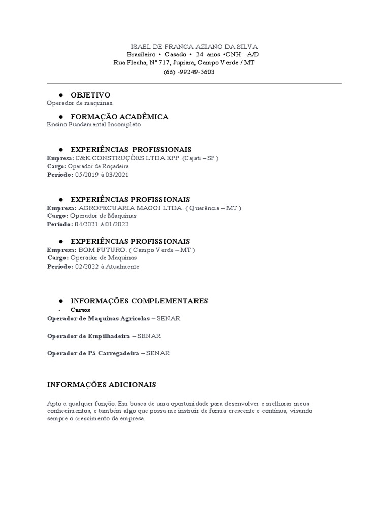 Currículo Isael | PDF