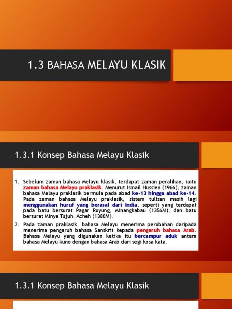 Bahasa Melayu Klasik | PDF