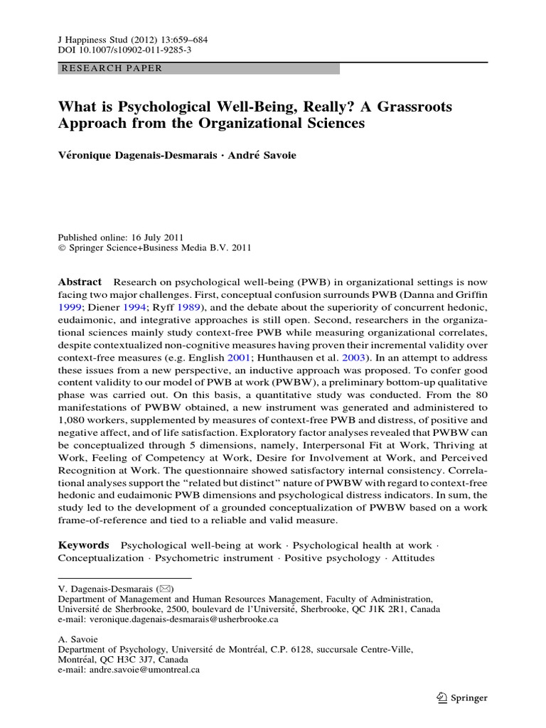 What Is Psychological Well-Being, Really | PDF
