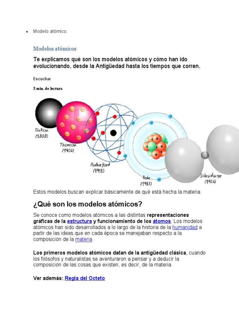 Modelos Atómicos | PDF