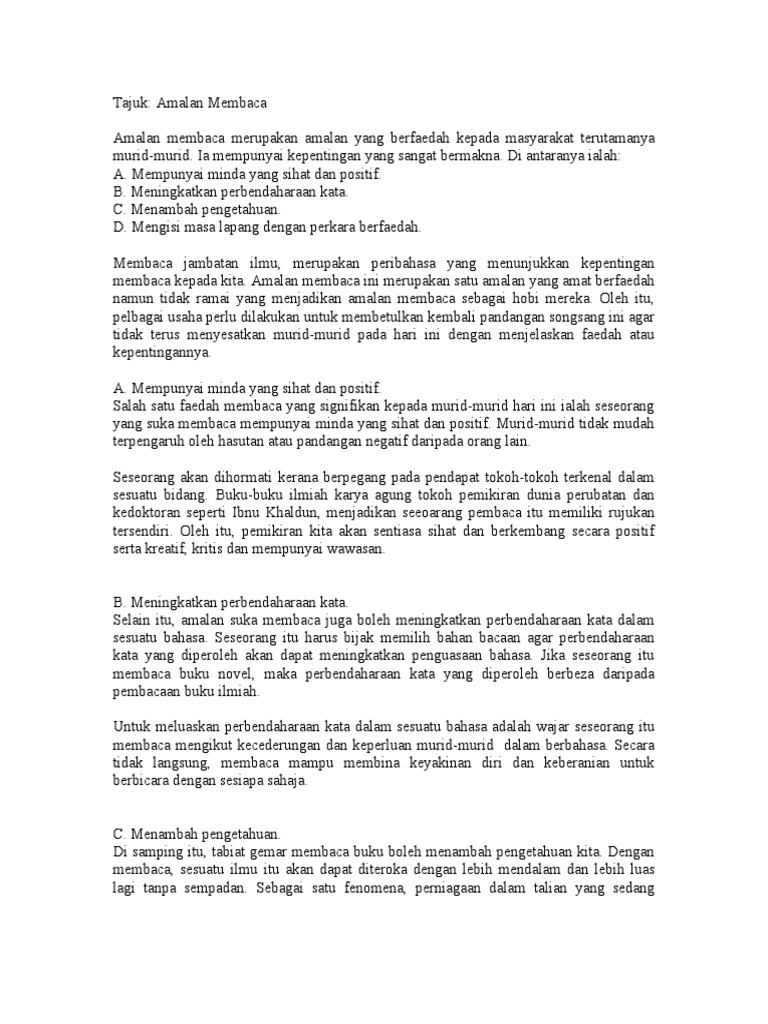 Amalan Membaca | PDF | Pengembangan Diri