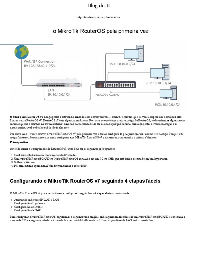 Como Configurar o MikroTik RouterOS Pela Primeira Vez - Blog de Ti ...