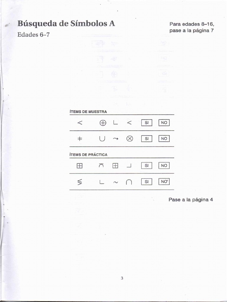 Busqueda de Simbolos Wisc V | PDF