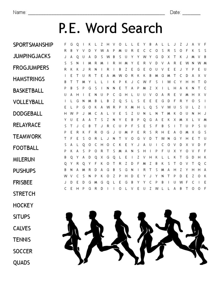 PE_Word_Search_28640_62e995c2 | PDF | Sports