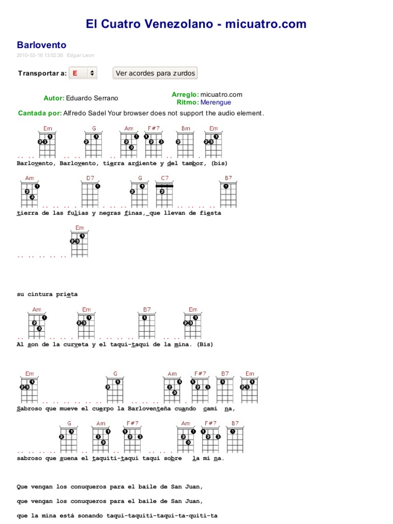 El Cuatro Venezolano (Barlovento) | PDF | Poesía