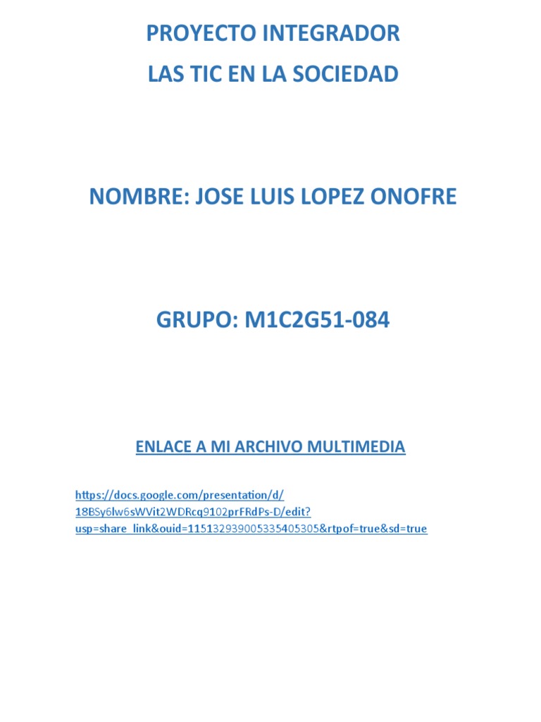 Proyecto Integrador Modulo 1 | PDF