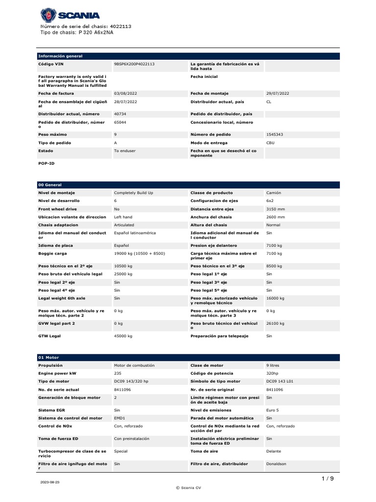 Caracter I Sticas | PDF | Eje | Neumático