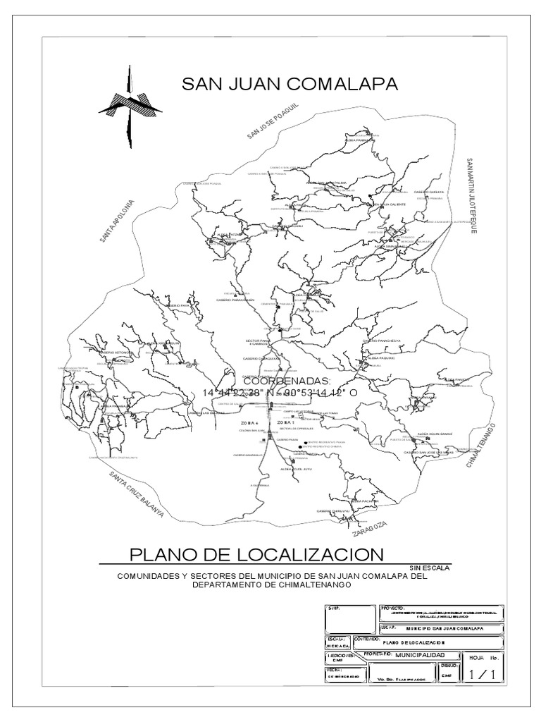 Mapa de San Juan Comalapa y Aldeas | PDF