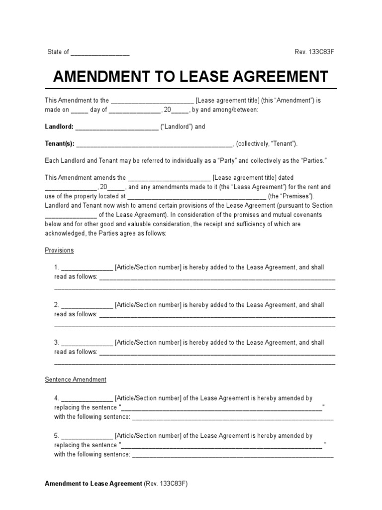 Lease Amendment Agreement | PDF | Leasehold Estate | Landlord