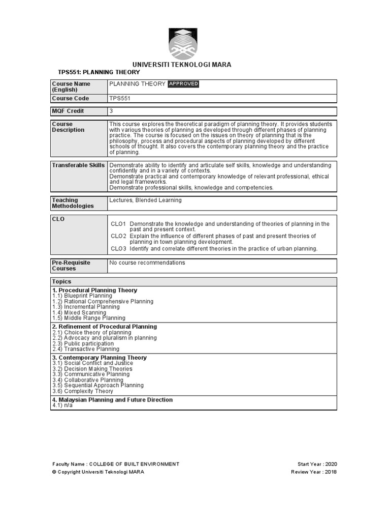 Course Planning Theory | PDF | Theory | Knowledge