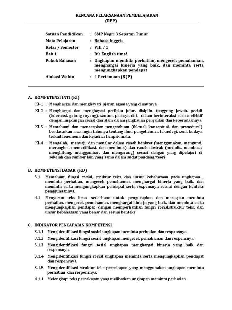RPP SMT 1 Ready | PDF
