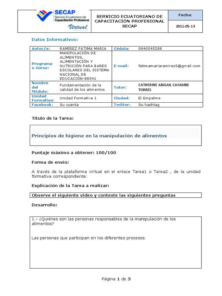 Tarea Unidad 1 Secap | PDF
