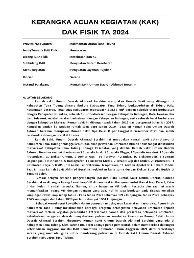TOR Sarana DAK FISIK 2023 | PDF