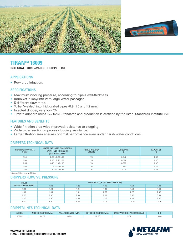 Tiran 16009 Product Sheet | PDF