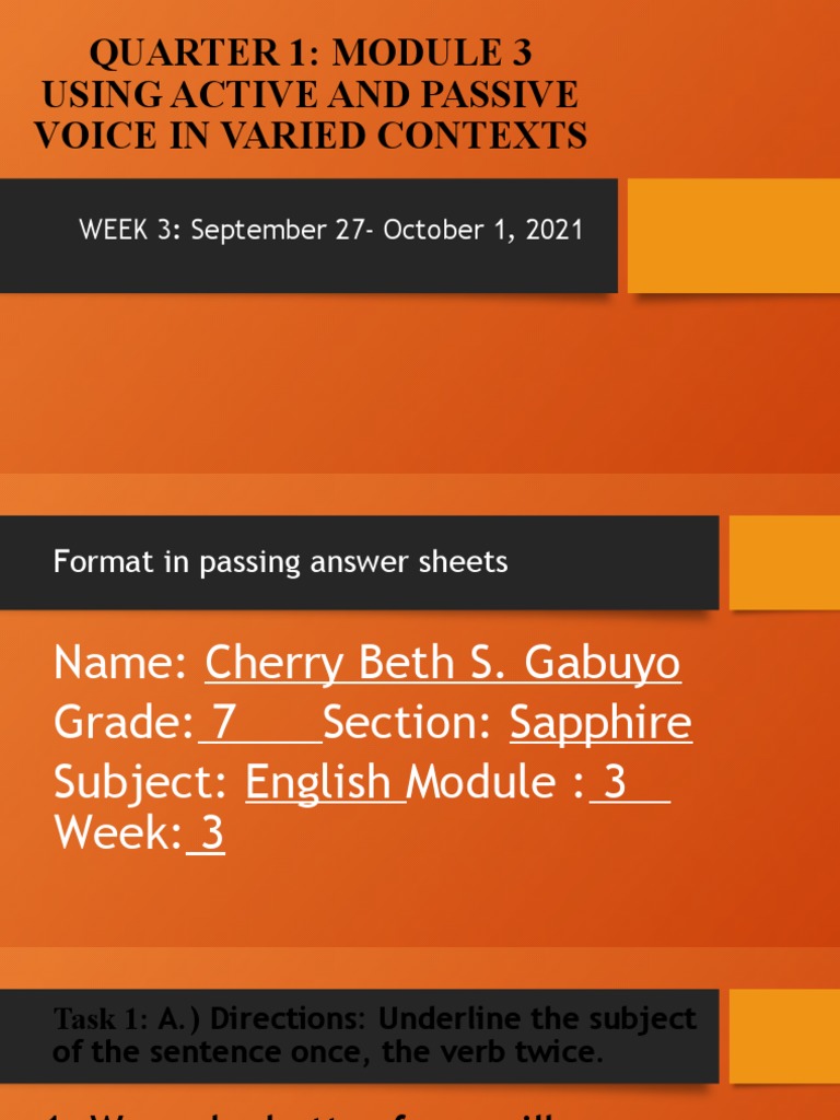 Active and Passive Voice | PDF | Subject (Grammar) | Verb