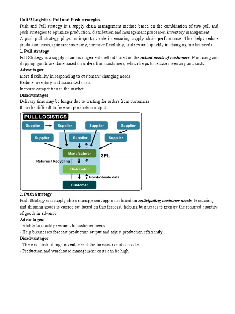 Unit 9 Logistics | PDF | Supply Chain Management | Supply Chain