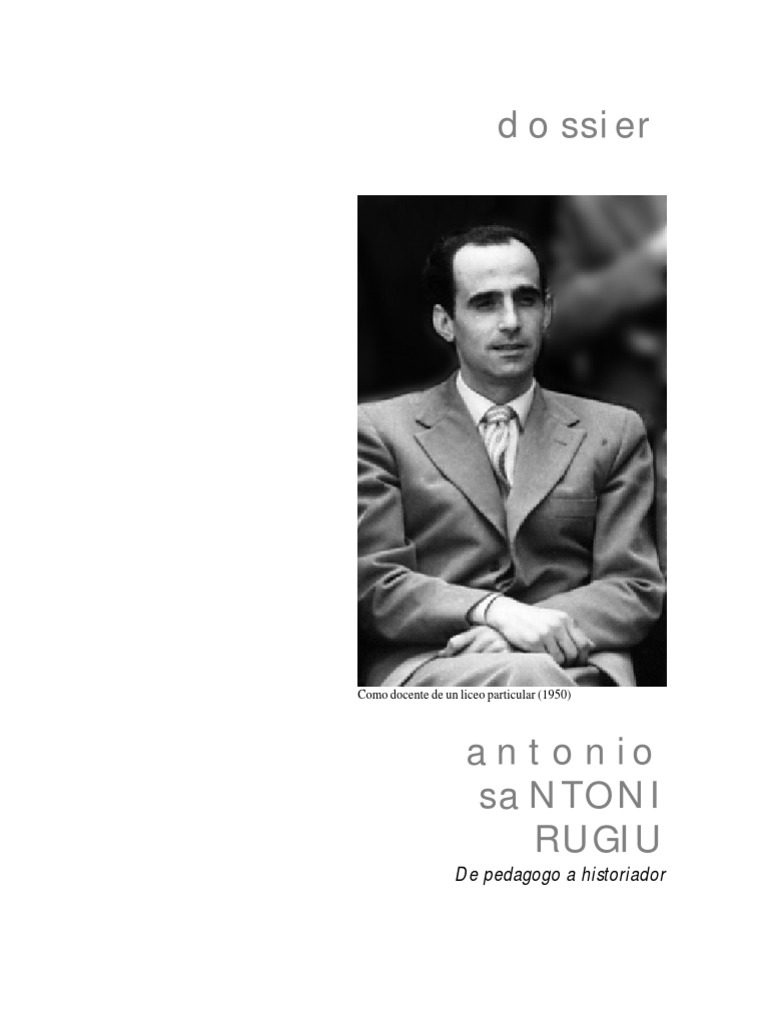 Homenaje a Antonio Santoni Rugiu | PDF | Pedagogía | Historiografía