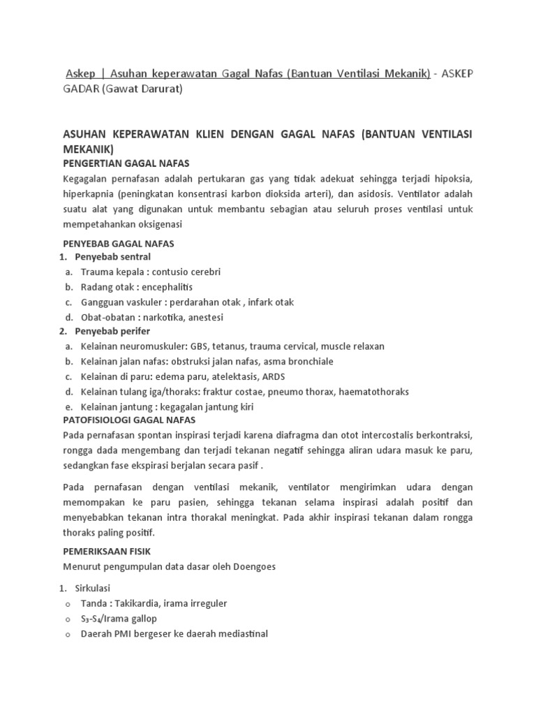 Askep. Gagal Nafas | PDF