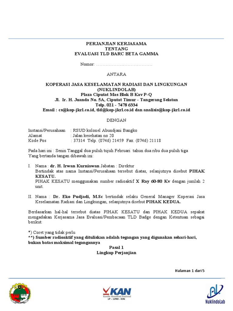 MoU Evaluasi TLD BARC Rev Apr2022 | PDF