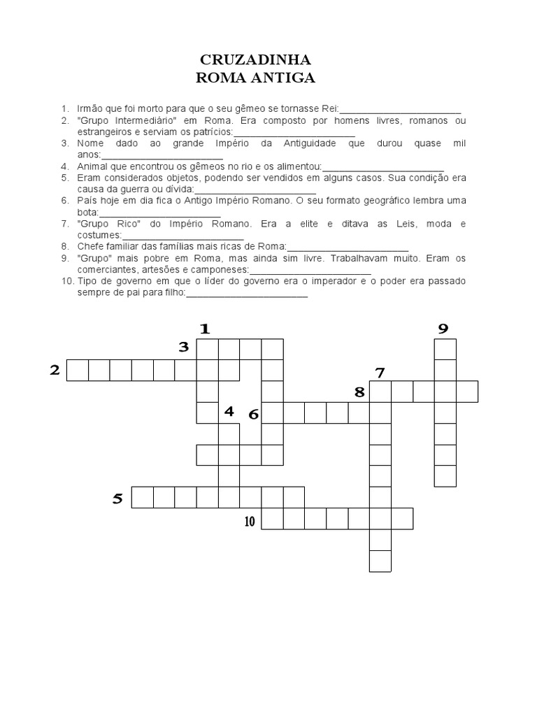 Roma Antiga - CRUZADINHA | PDF