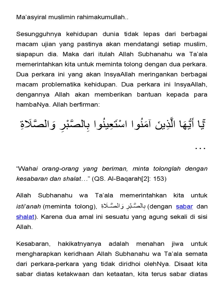 Khutbah 2 | PDF | Agama & Spiritualitas