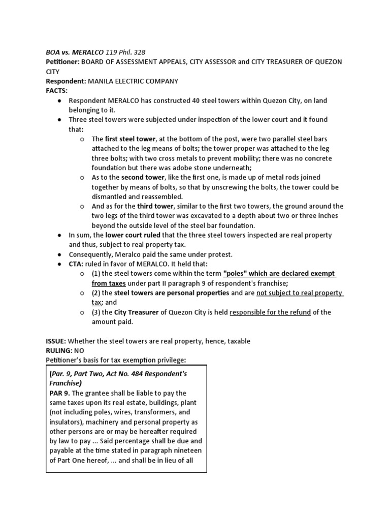 BOA Vs MERALCO | PDF