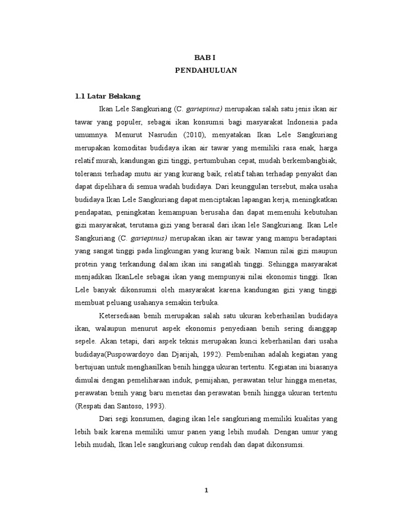 Teknik Pembenihan Ikan Lele Sangkuriang | PDF
