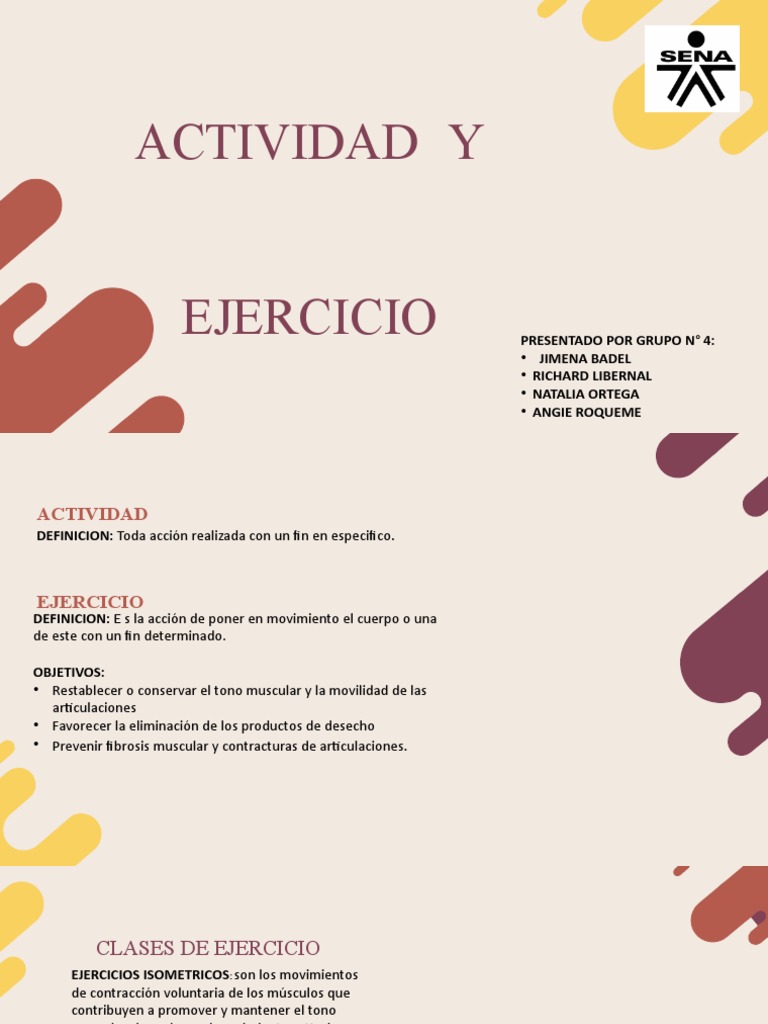 Presentación Actividad y Ejercicio (2) LISTA | PDF
