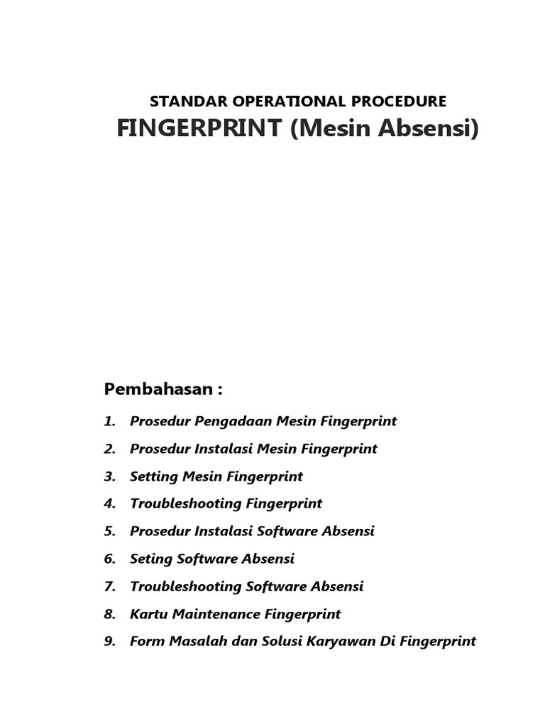 SOP Fingerprint | PDF