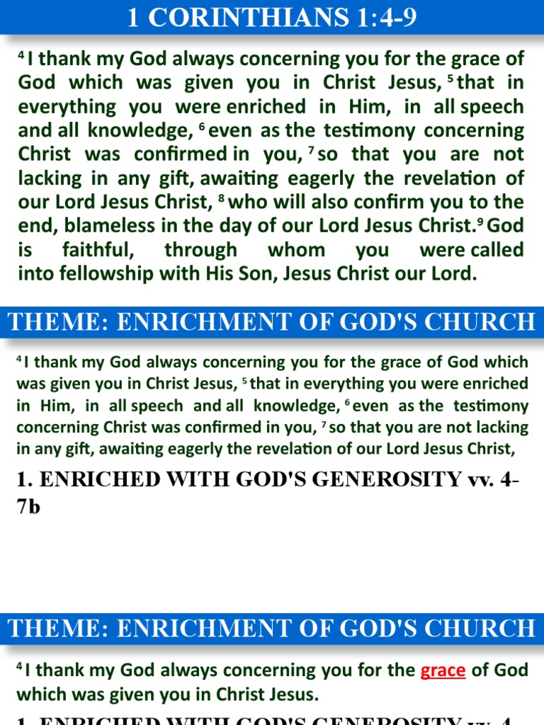 Enrichment in Christ's Grace | PDF | Jesus | Grace In Christianity