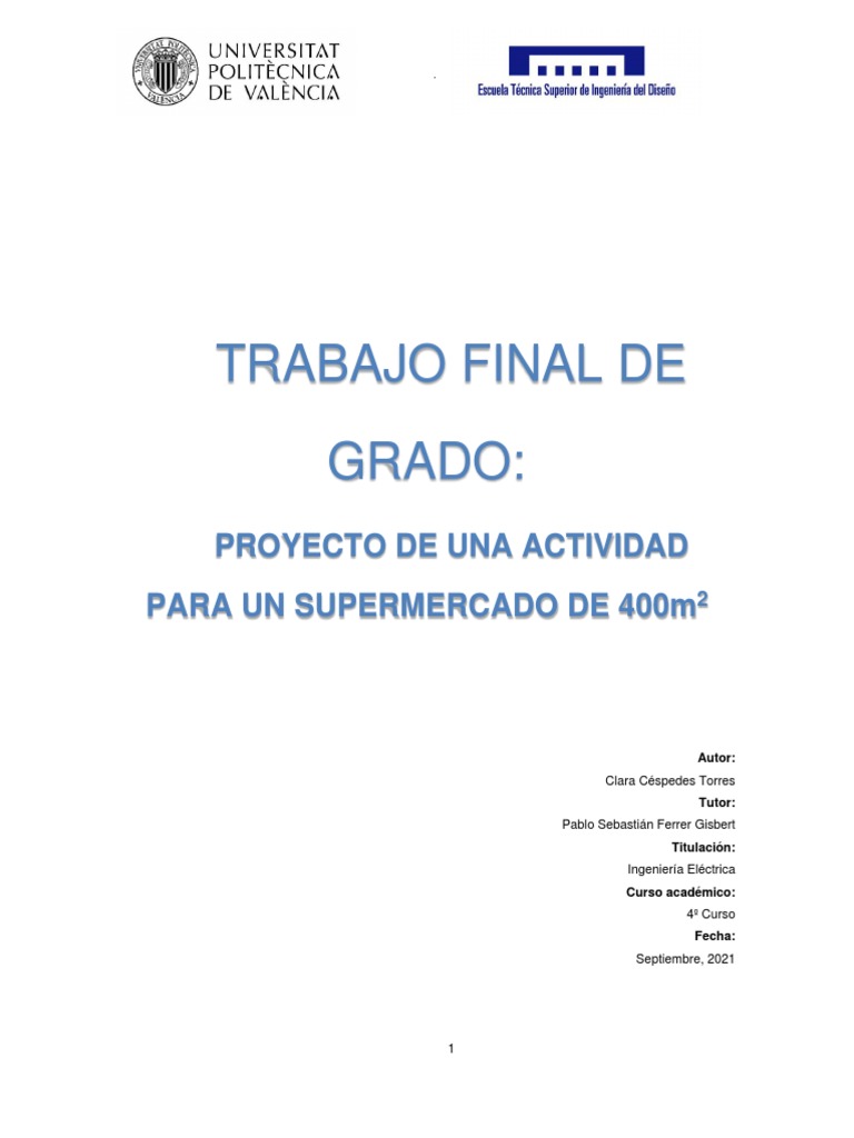 Cespedes - Proyecto de Actividad para Supermercado de 400 m2 | PDF Cespedes - Proyecto de Actividad para Supermercado de 400 m2 | PDF