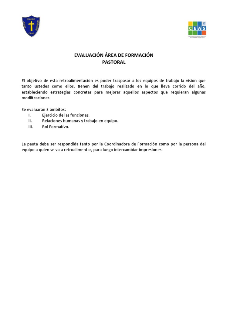 Evaluación Pastoral | PDF