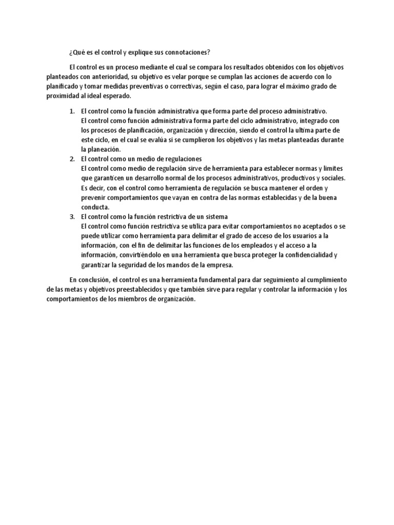 Qué Es El Control | PDF