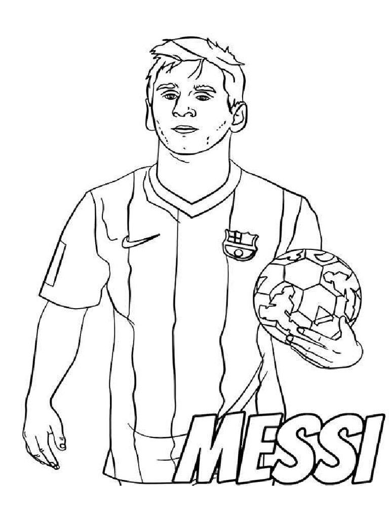Football Player Messi Lionel Coloring Page | PDF