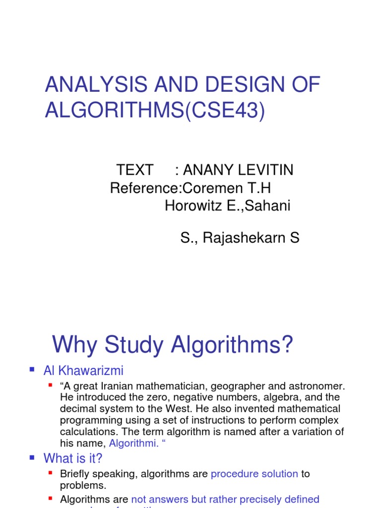 ADA-Unit 1 | PDF | Algorithms | Combinatorics