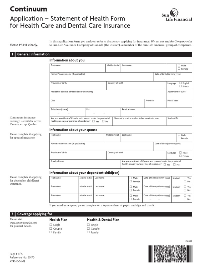 Continuum Application Form | PDF | Life Insurance | Insurance