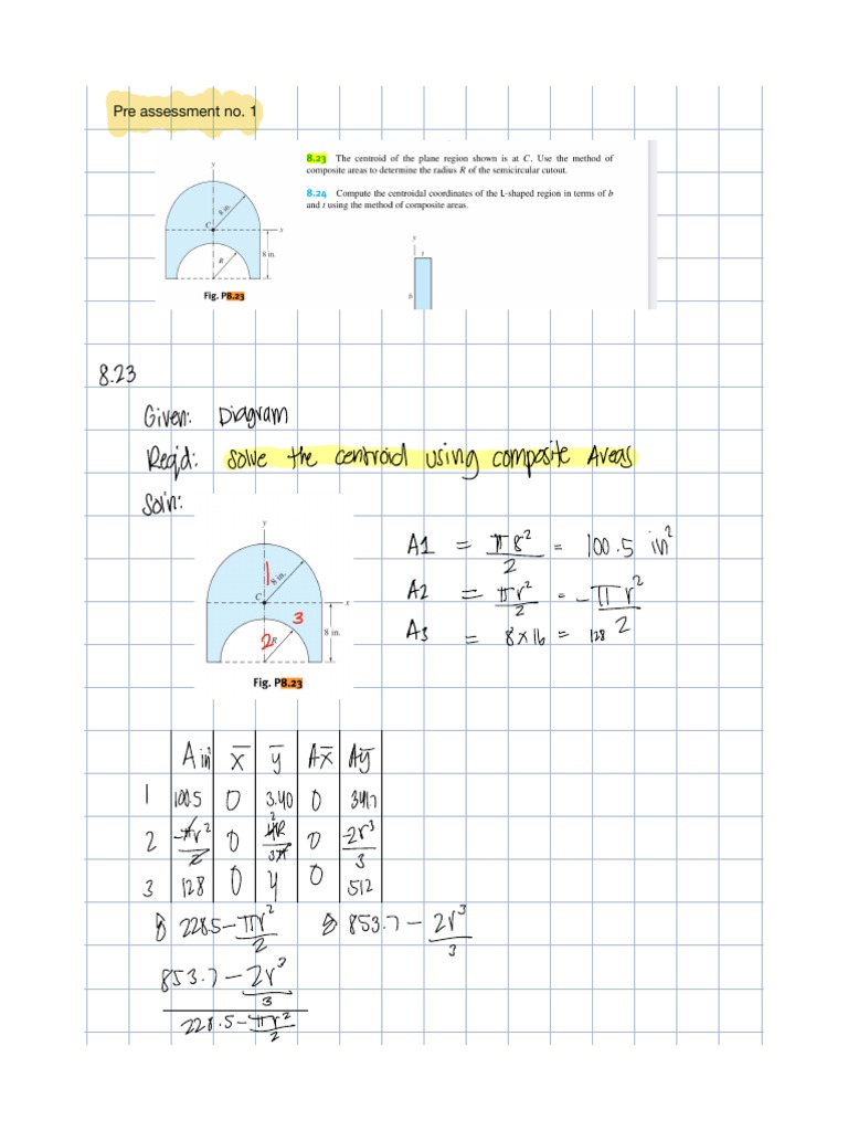 Centroid Calculation for Composite Areas | PDF