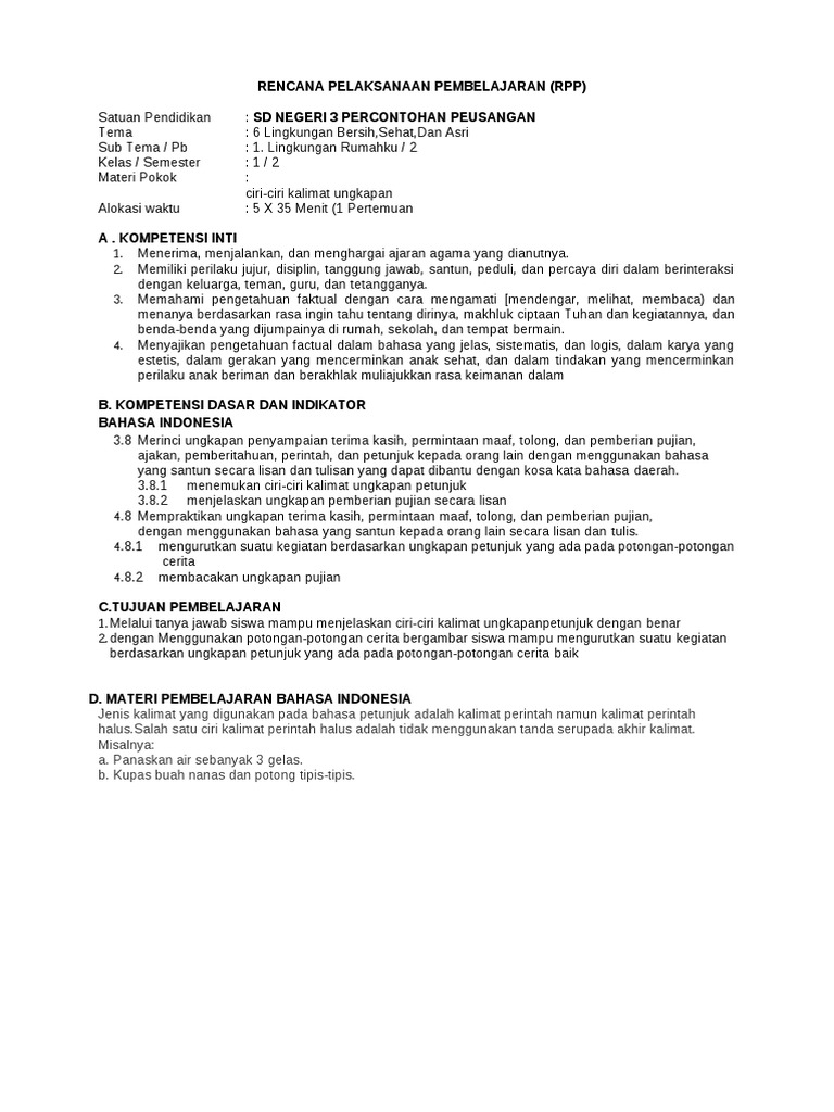 RPP Kebersihan, Fungsi Sanitasi Dan Drainase-Dikonversi | PDF